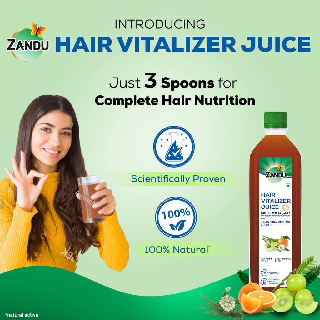 Zandu Hair Vitalizer Juice for Long, Strong & Shiny Hair