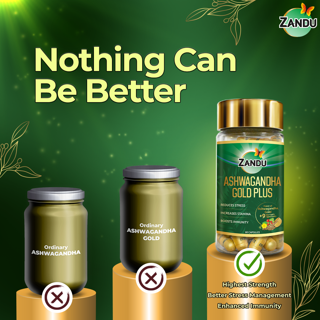 Buy Zandu Ashwagandha Gold Plus Capsules (60 Caps)