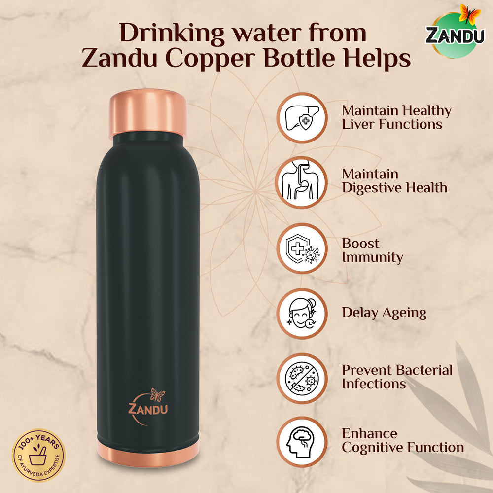 Buy Zandu Copper Water Bottle (950ml) Online at Best Price