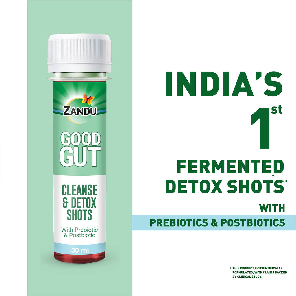 Buy Zandu Good Gut Cleanse & Detox Shots | Clinically Proven Ayurvedic ...