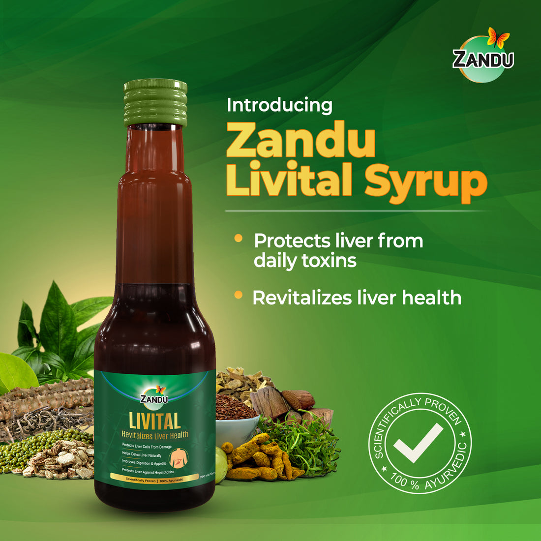 Zandu Livital Ayurvedic Liver Syrup for Detox in 28 Days
