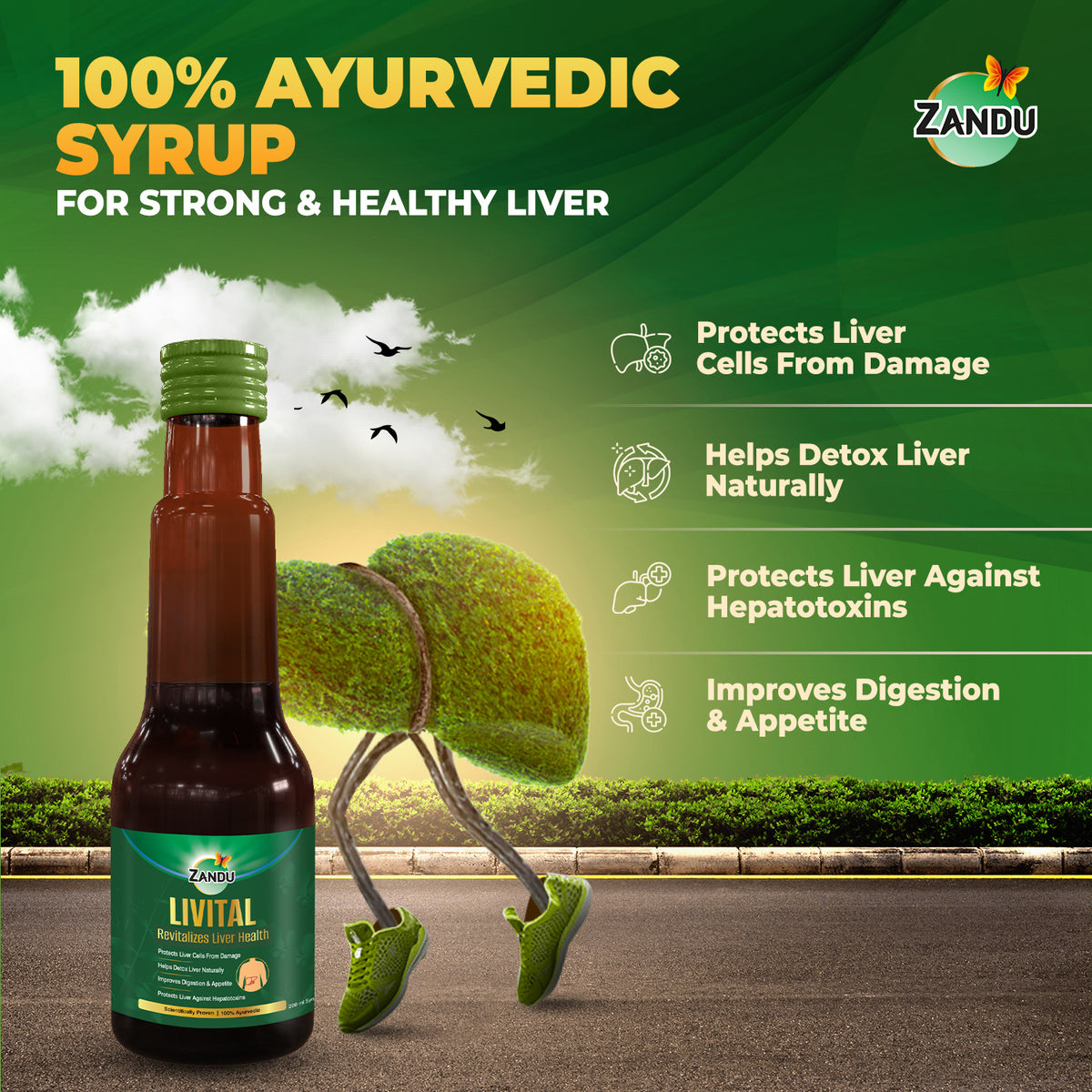 Zandu Livital Ayurvedic Liver Syrup for Detox in 28 Days