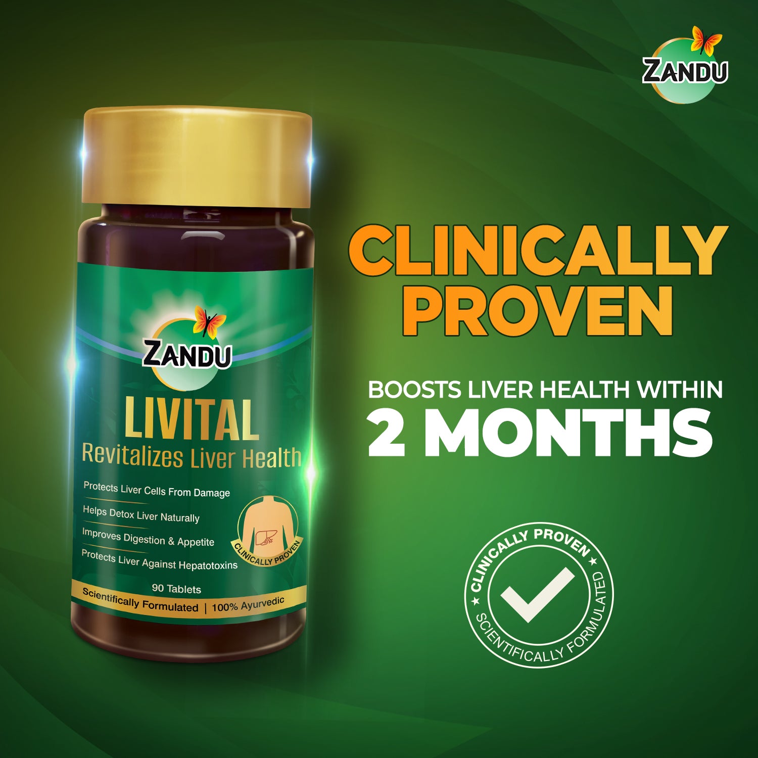 Zandu Livital Tablets for Liver Detox in 2 Months (90 Tabs)