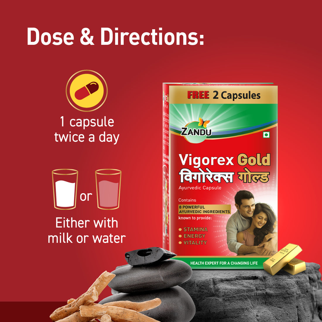 Buy Zandu Vigorex Gold Capsules For Stamina & Energy