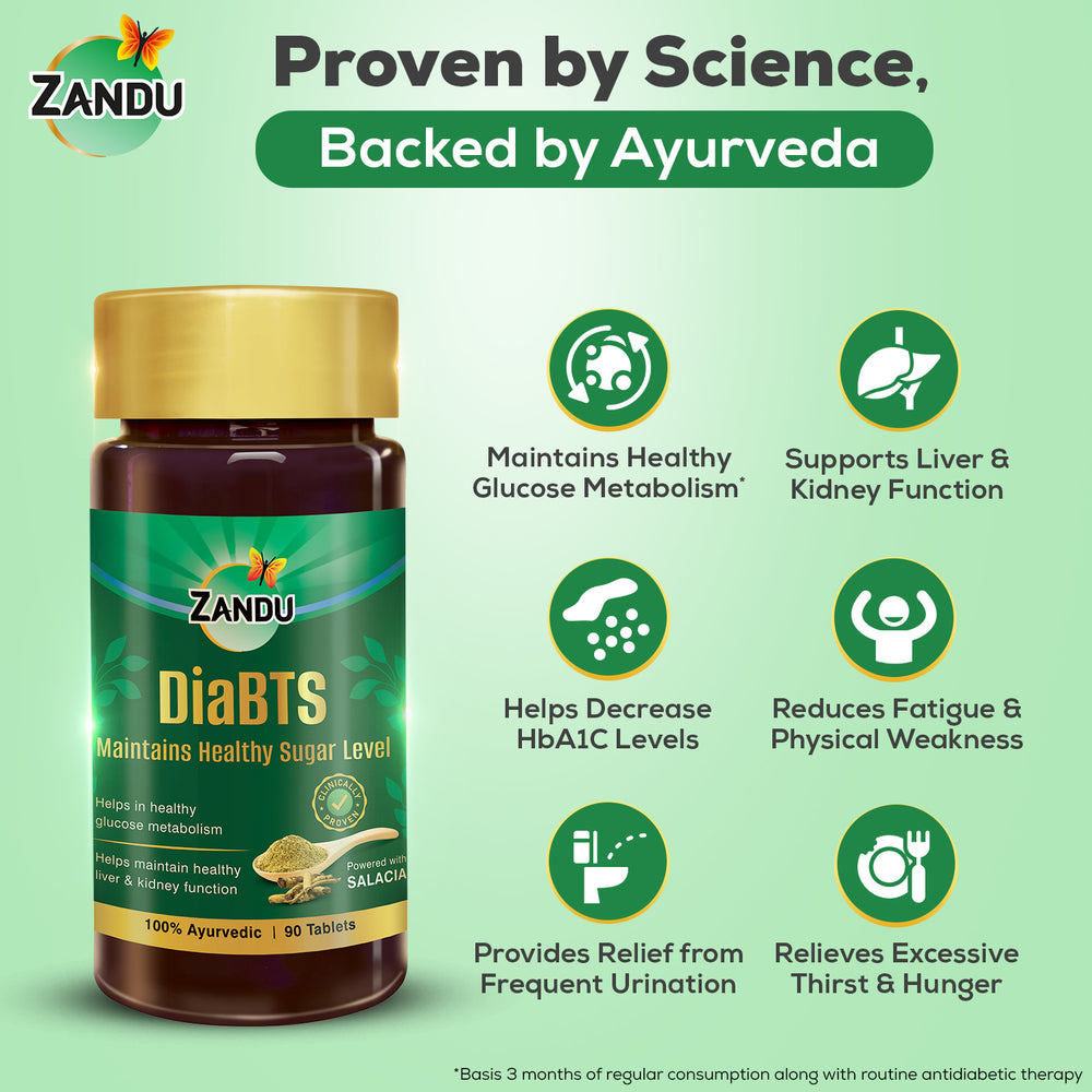 Buy Zandu DiaBTS Tablets to Manage Blood Sugar in 3 Months