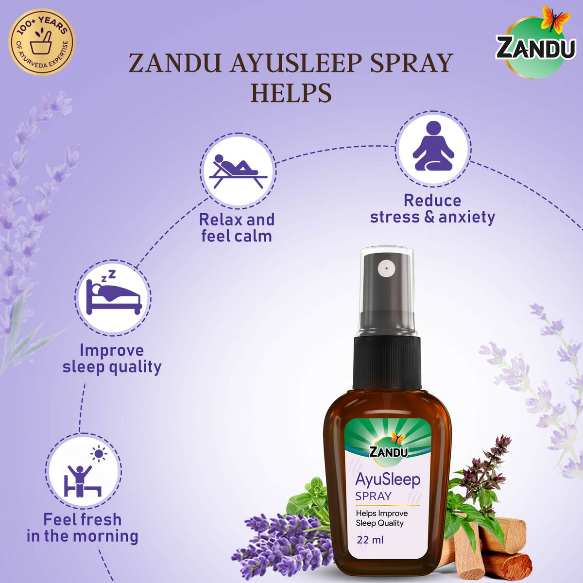 Zandu AyuSleep | Best Pillow Mist Fast Sleeping Spray