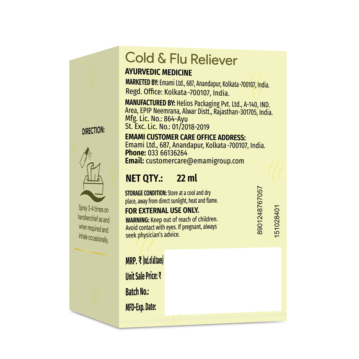 Cold & Flu Nasal Spray for, Nose Block, Runny Nose & Sinus
