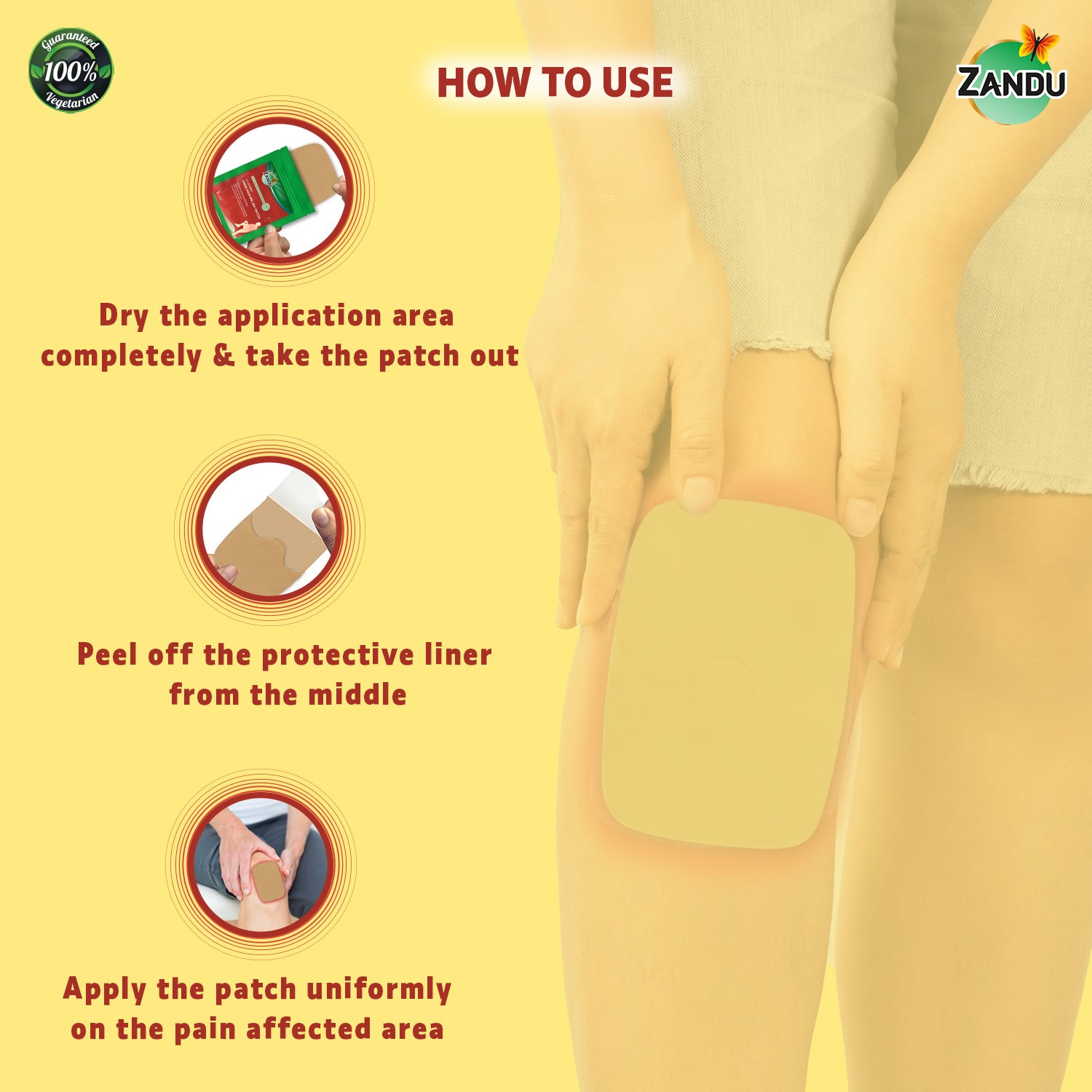 Buy Zandu Ayurvedic Knee Pain Relief Patches For FAST RELIEF