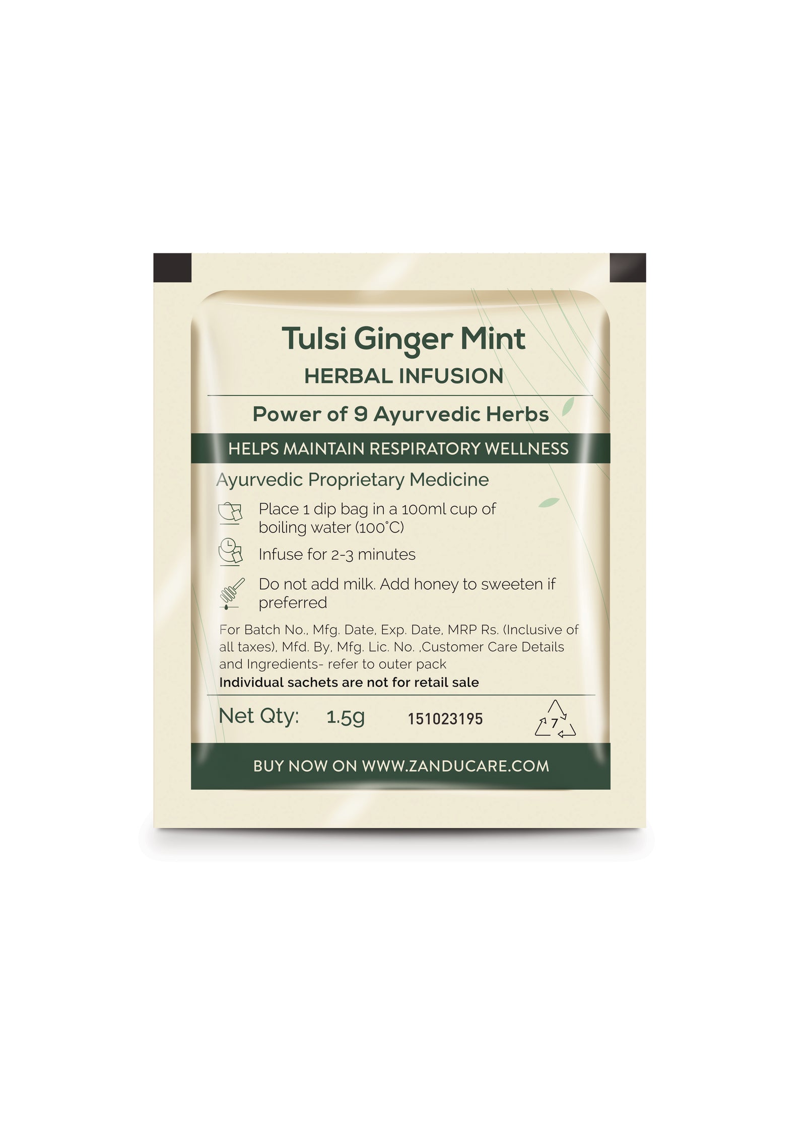 Tulsi Ginger Mint Herbal Infusion (25 Tea Bags)