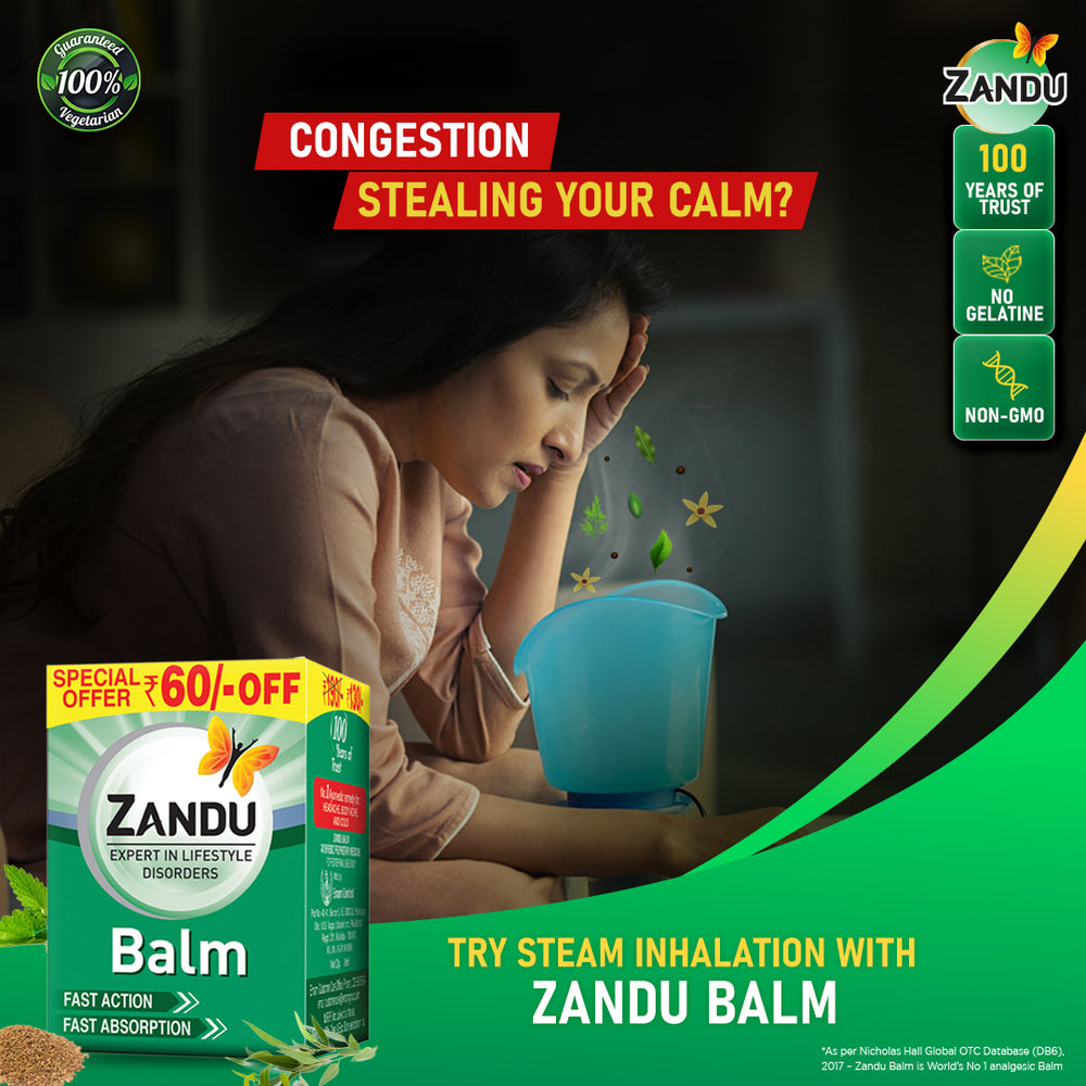 Zandu Balm for Instant Relief from Cold, Headache & Body