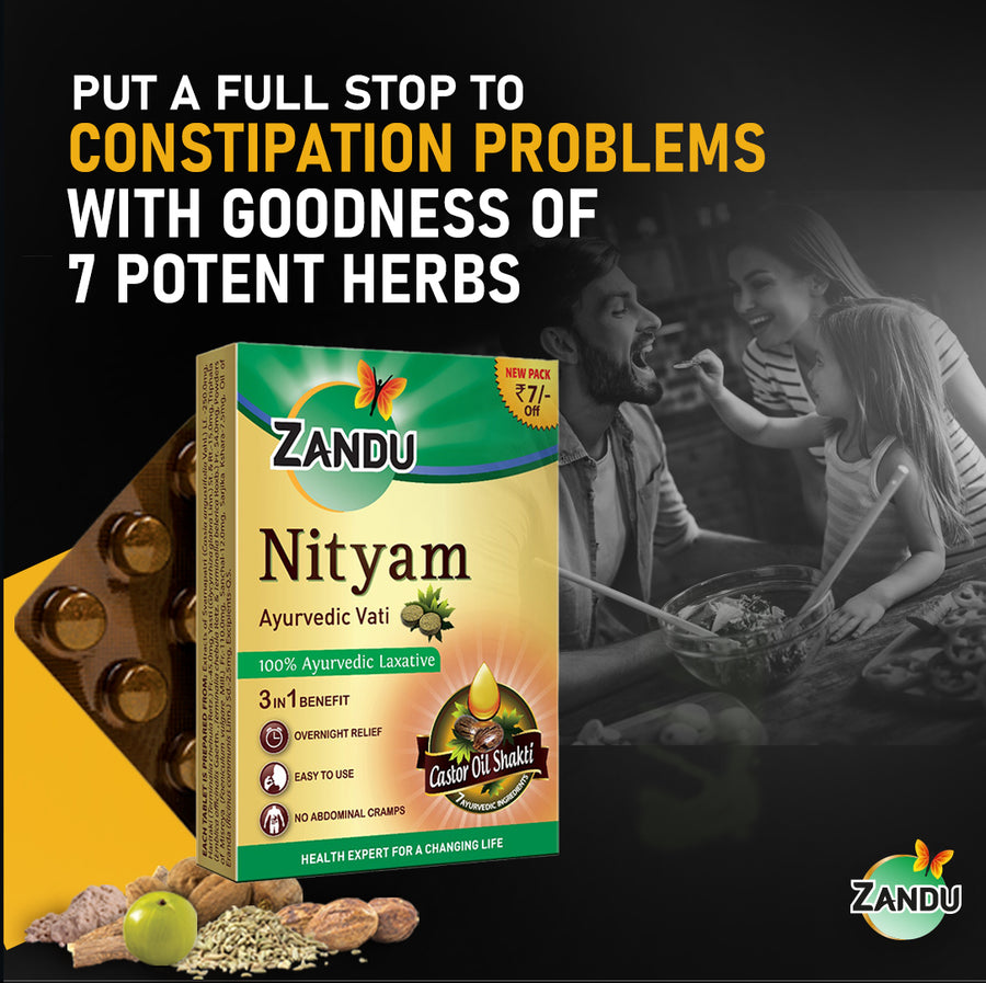 Buy Zandu Nityam Ayurvedic Tablets for Constipation Relief